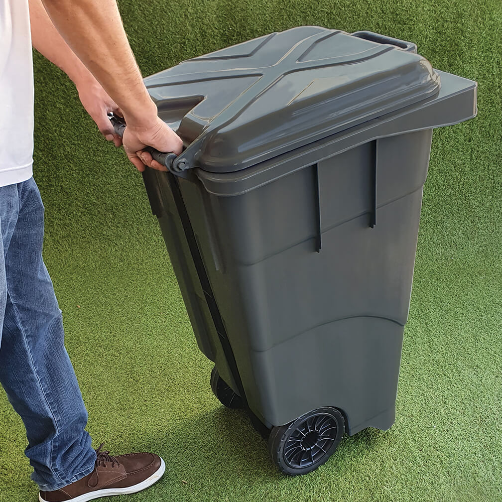 Lixeira coletora 90 Litros c/ pedal e rodas – Antares Plásticos