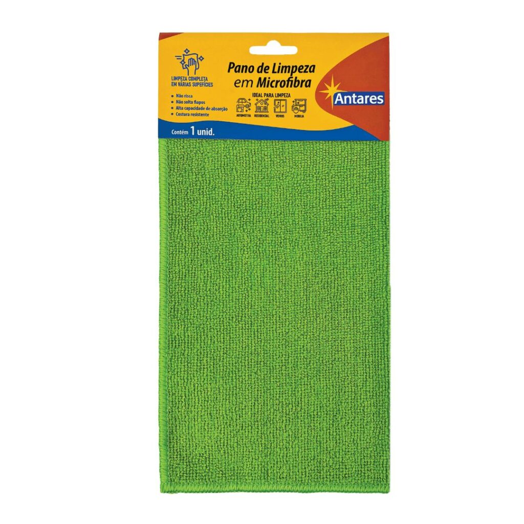 Pano de limpeza em microfibra c/ 1 unidade - Antares Plásticos